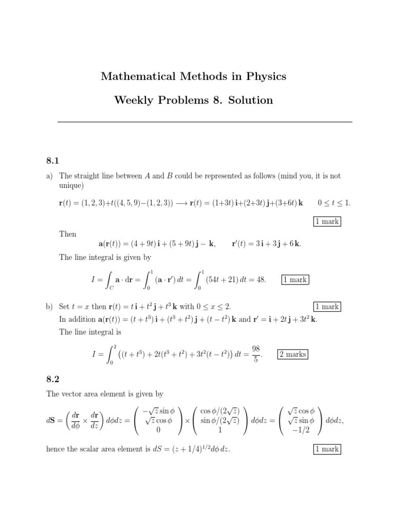 PHYS2611 Q8 MM1 Q8 Sol | PDF | Algebra | Mathematical Concepts