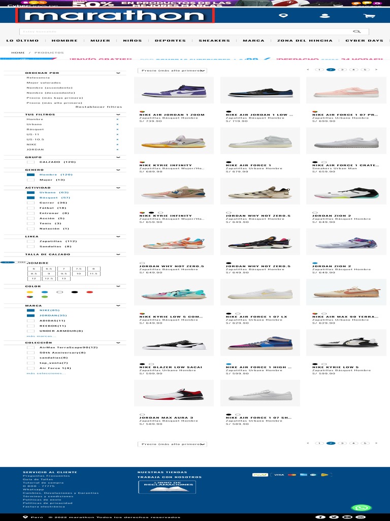Productos Marathon Sports Perú 2 | PDF | Bienes de consumo | Deportes ...