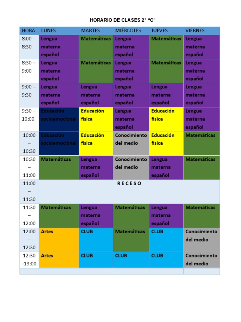 Horario de Clases 2 | PDF
