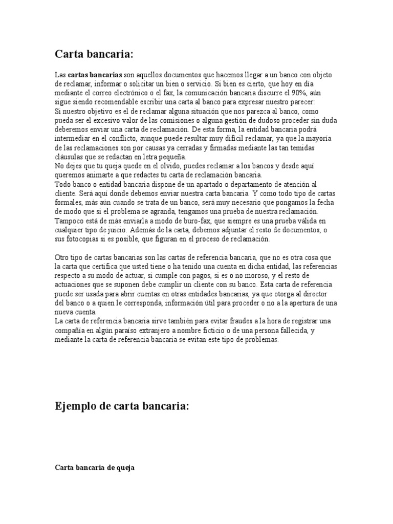 Carta Bancaria | PDF | Bancos