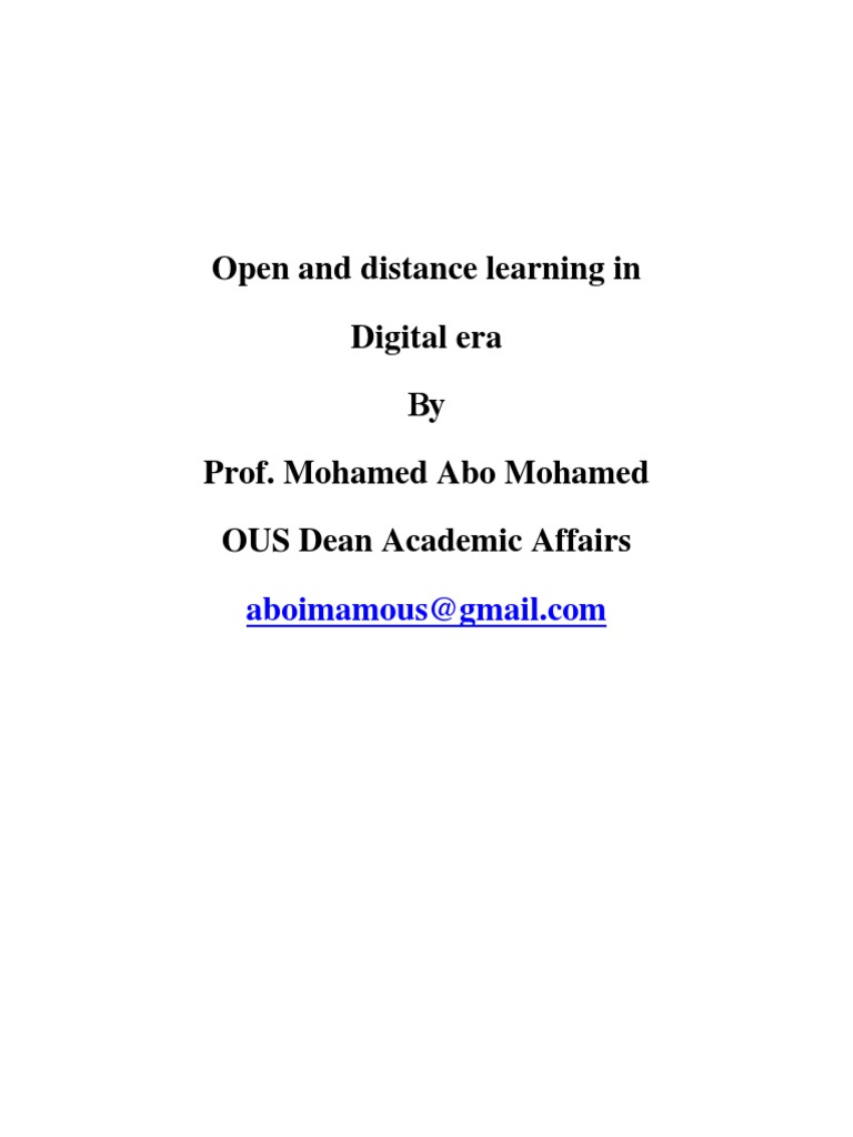 Open and Distance Learning in | PDF | Massive Open Online Course ...