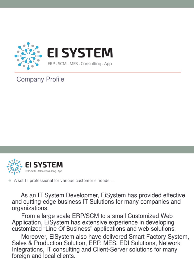EiSystem: IT Solutions for SCM | PDF | Supply Chain Management ...