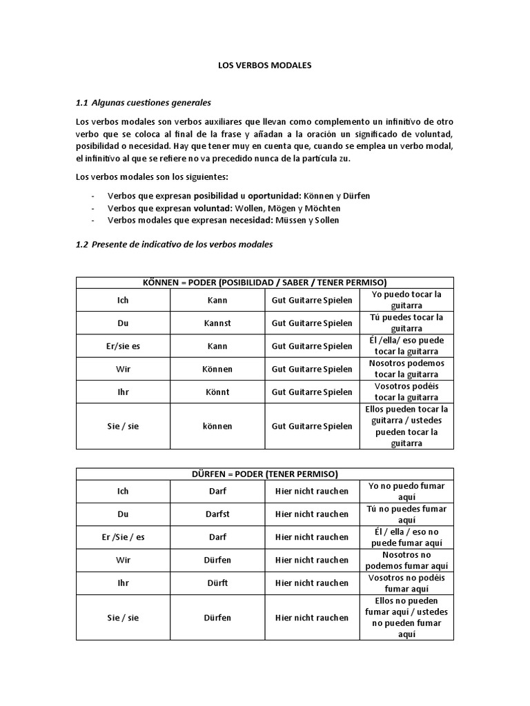 Tema 3 - Verbos Modales | PDF | Verbo | Tipología Lingüística