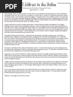 George W. Bush - 911 Address To The Nation | PDF | September 11 Attacks