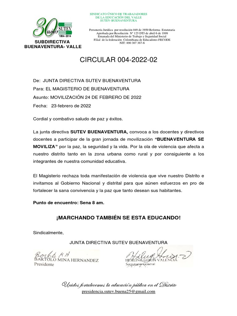 Circular 004 2 | PDF | Ciencias sociales