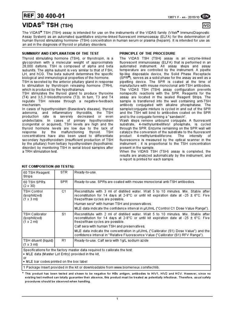30 400-01 Vidas TSH: Summary and Explanation of The Test Principle of ...