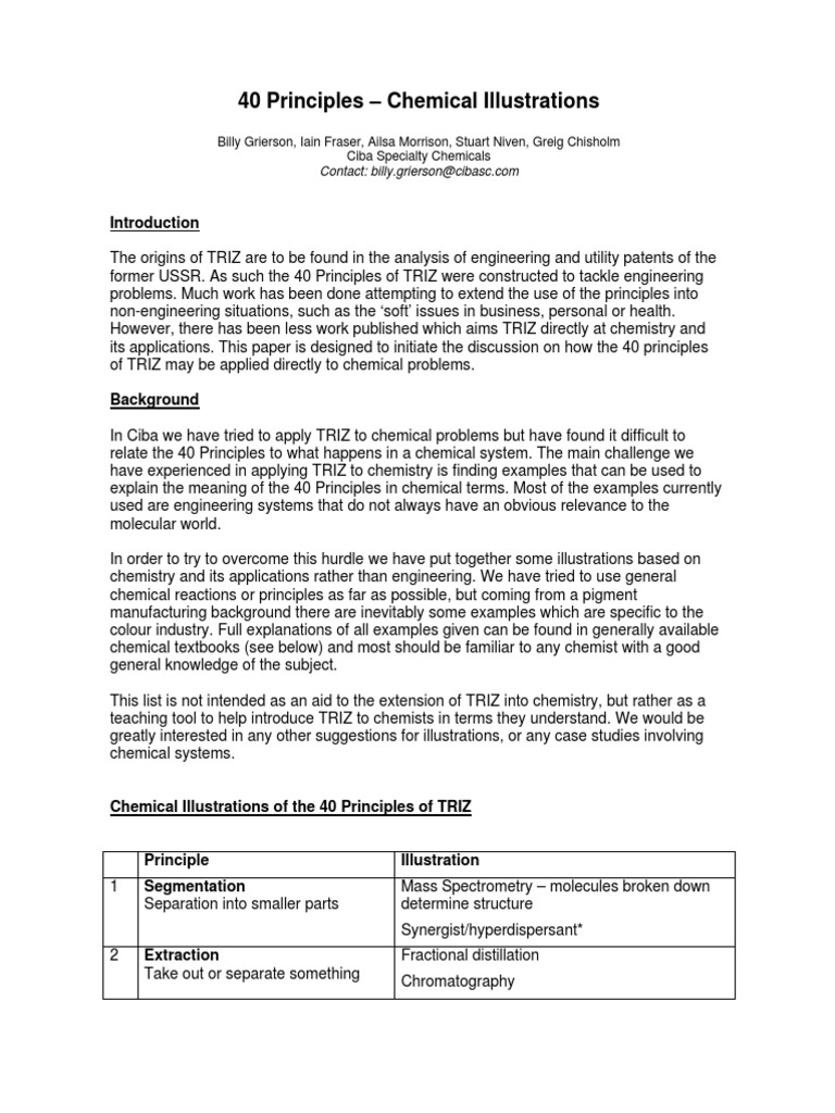 40 Principles - Chemical Illustrations | PDF