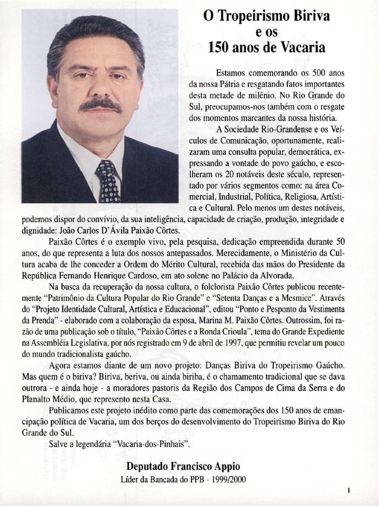 Danças Biriva Do Tropeirismo Gaúcho | PDF