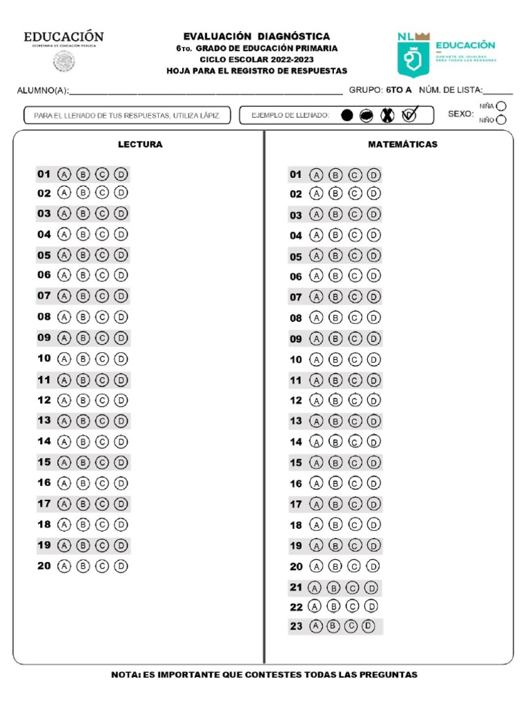 Examen Diagnóstico de Matemáticas 3° grado | PDF | Crecimiento personal ...