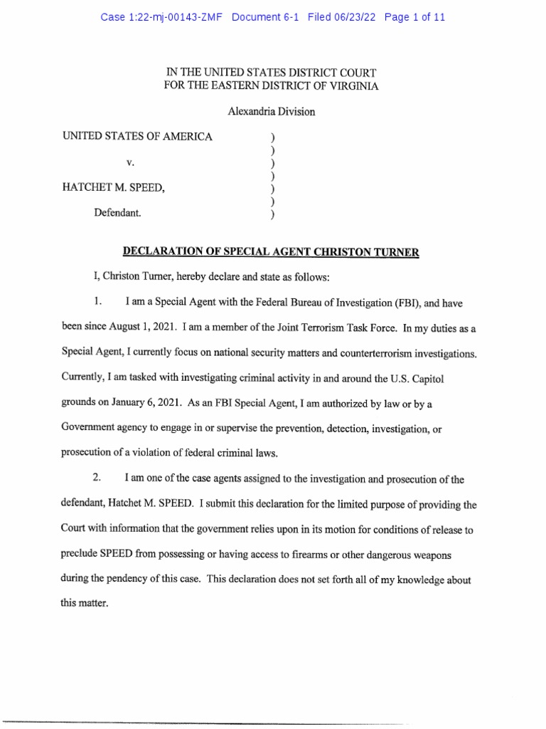 Special Agent Declaration | PDF | Special Agent