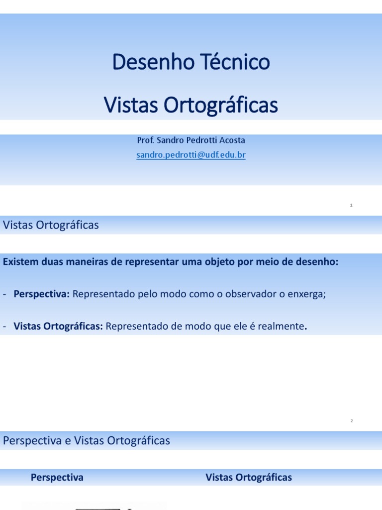 Representação de Vistas Ortográficas em Desenho Técnico | PDF ...