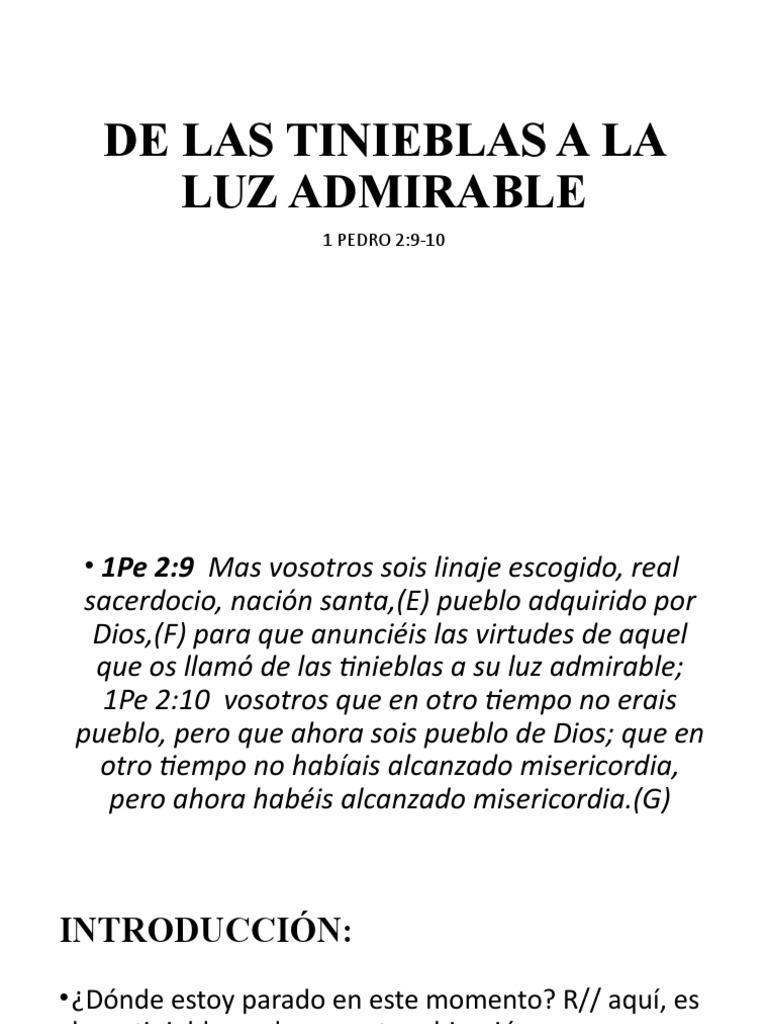De Las Tinieblas A La Luz Admirable | PDF | Cristo (título) | Teología