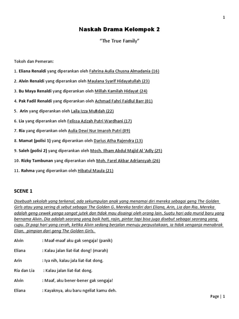 Bind - Naskah Drama Kelompok 2 FIKS | PDF