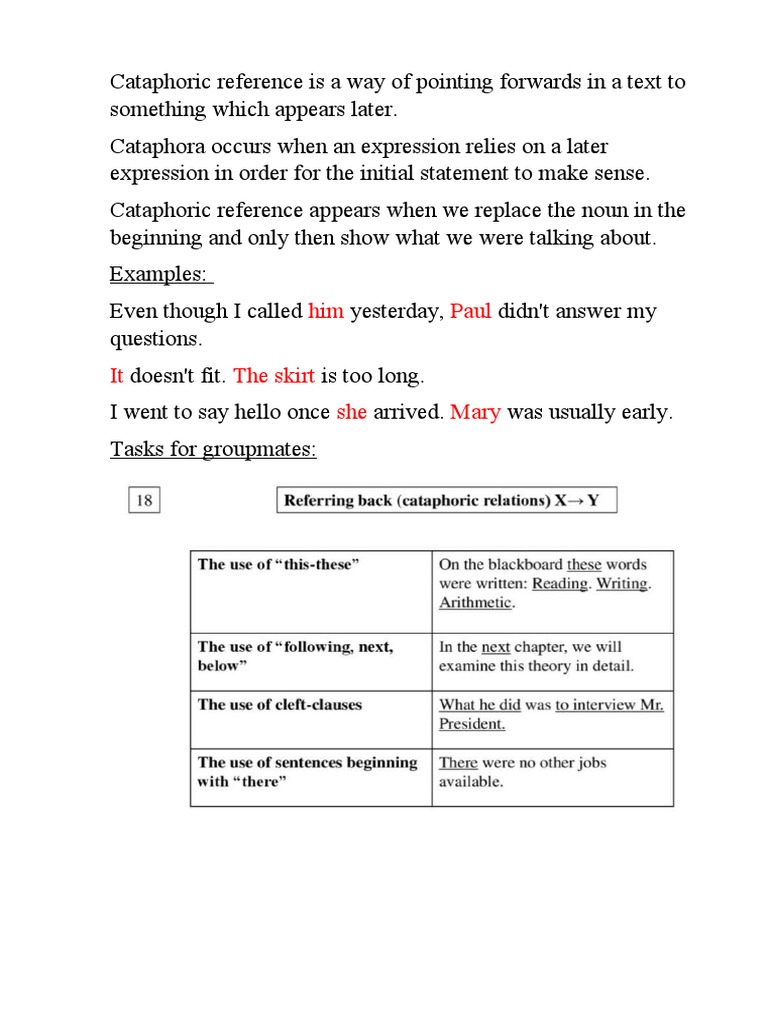 Cataphoric Reference | PDF | Language Arts & Discipline | Poetry