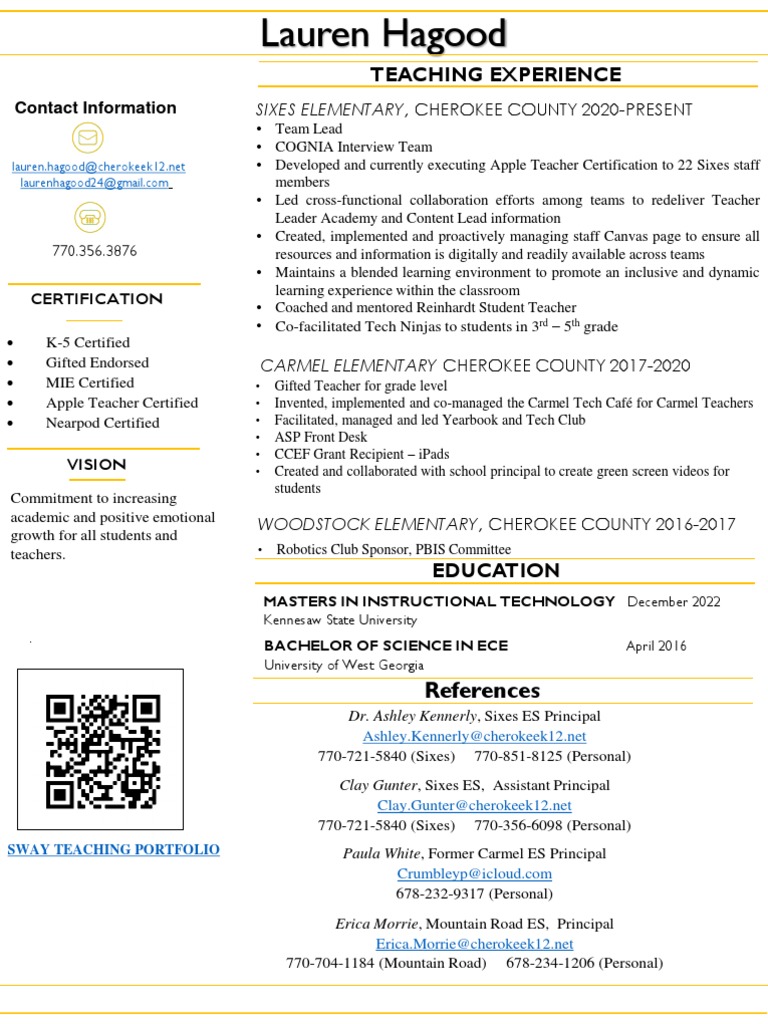 Lauren Hagood Resume | PDF | Teachers | Education Theory