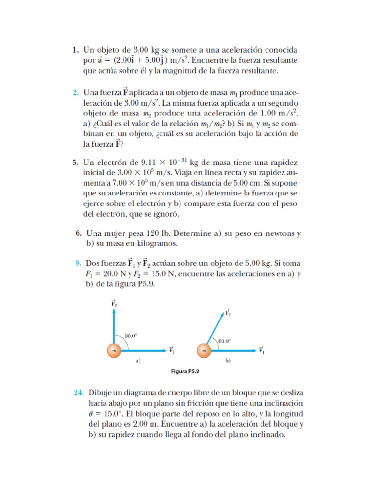 TAREA-Ejercicios Segunda Ley de Newton | PDF