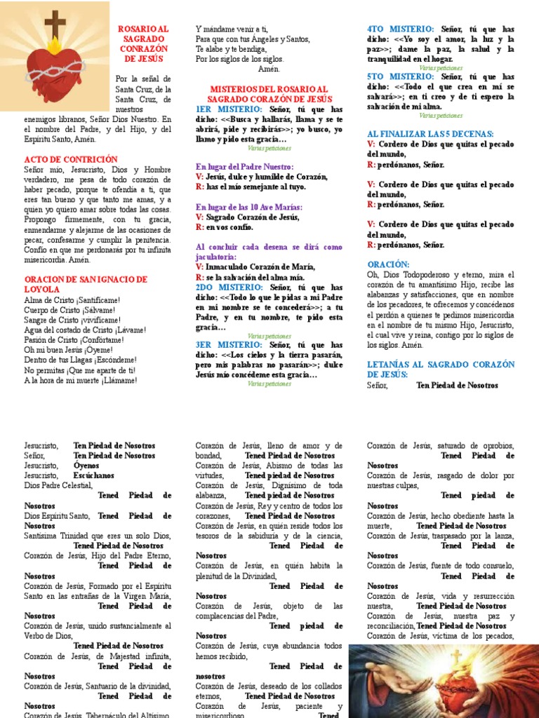 Rosario Al Sagrado Corazon de Jesus | PDF | Pecado | Cristo (título)