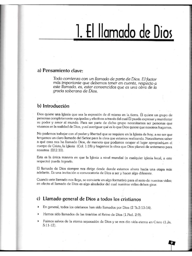 Leccion 1 El Llamado de Dios - Seccion A | PDF