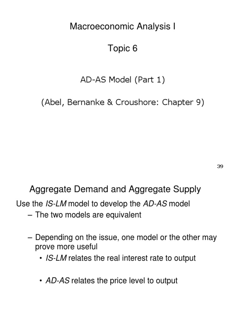 Macroeconomics ADAS Model | PDF | Long Run And Short Run | Supply ...