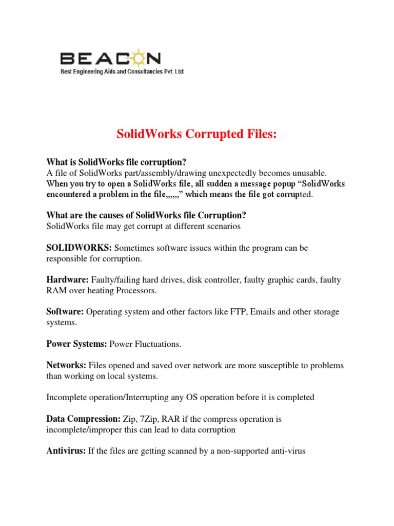 SOLIDWORKS Corrupted Files | PDF | Computer File | Antivirus Software