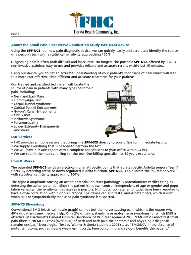 SPF NCS Device | PDF | Electromyography | Pain