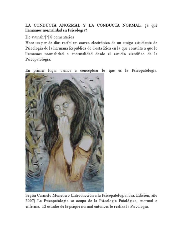 La Conducta Anormal y La Conducta Normal | PDF | Trastorno mental ...
