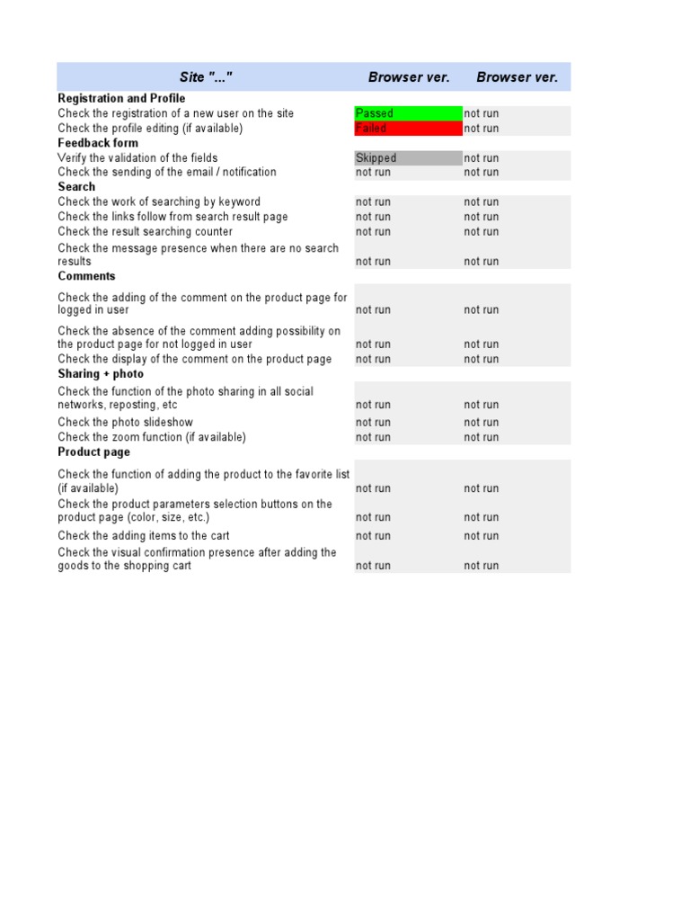 Functional Checklist Template (En) - 1 | PDF | Software Development | World Wide Web