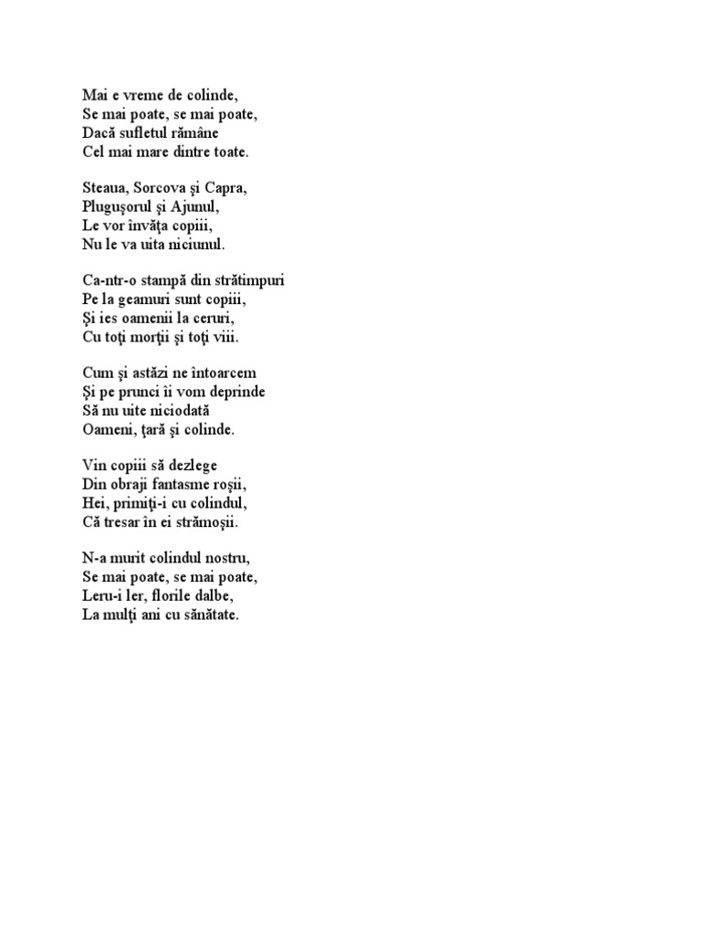 Mai e Vreme de Colinde | PDF