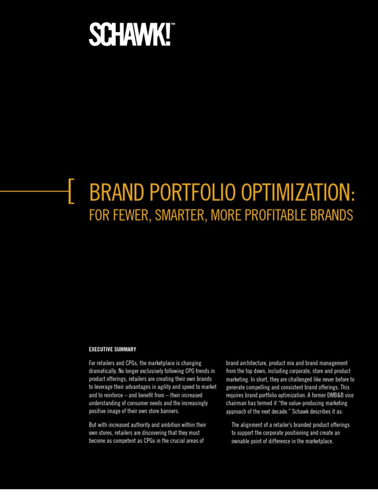 Schawk-Brand Portfolio Optimization | PDF | Retail | Brand