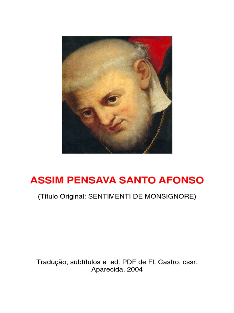 Livro Assim Pensava Santo Afonso - Santo Afonso Maria de Ligório | PDF
