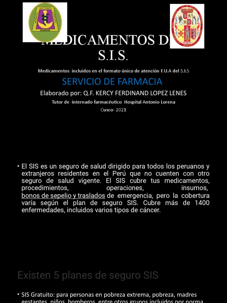 Medicamentos Cubiertos por el SIS | PDF