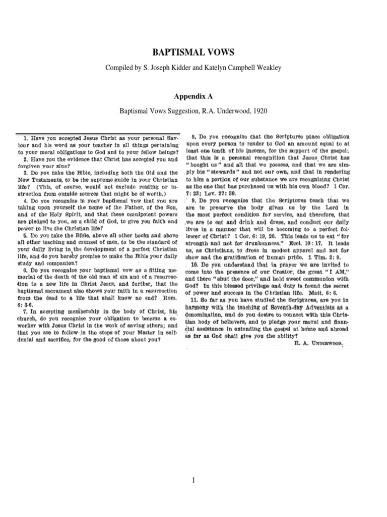 Baptismal Vows Appendices | PDF | Baptism | Sacraments