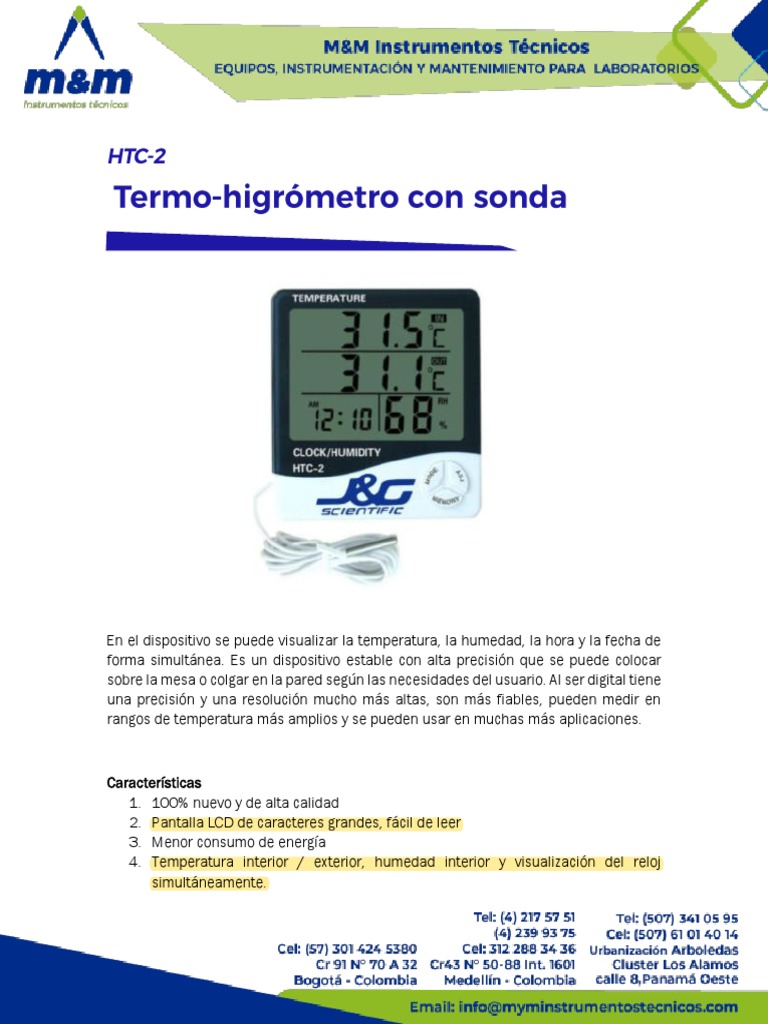 Ficha Tecnica Termohigrometro | PDF