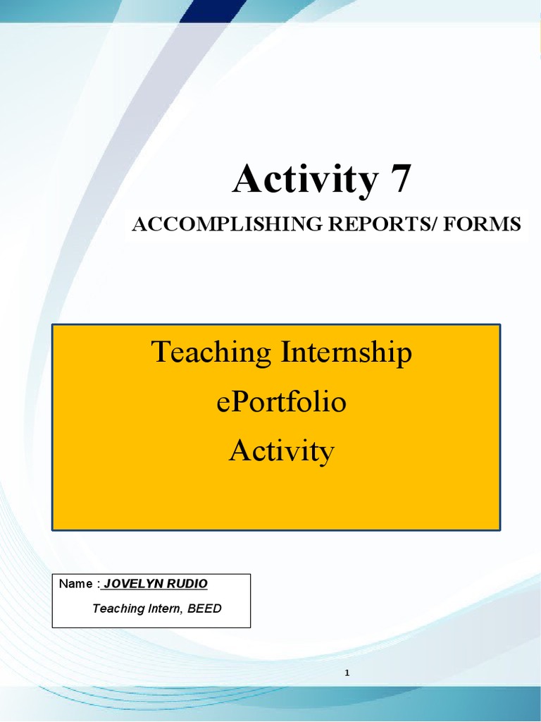 Rudio Jovelyn Activity 7 Accomplishing Reports Forms | PDF | Teachers | Schools