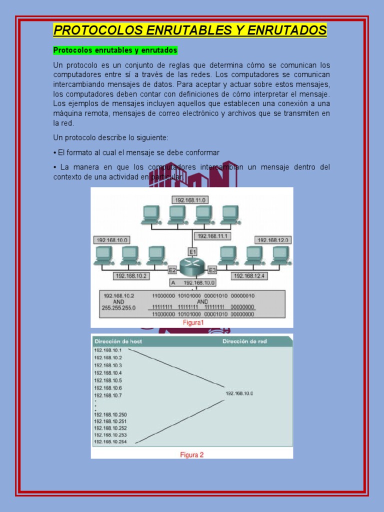 Protocolos Enrutables y Enrutados | PDF | Protocolos de internet | Enrutador (Computación)