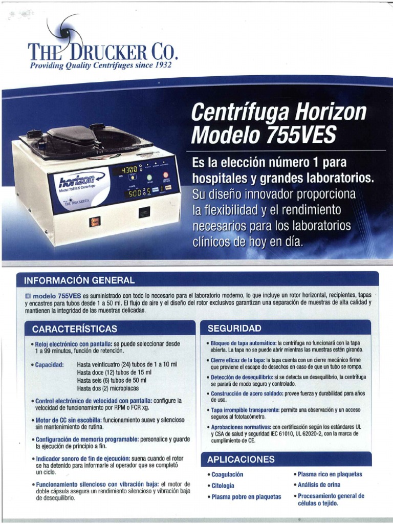 Centrifuga Modelo 755VES | PDF