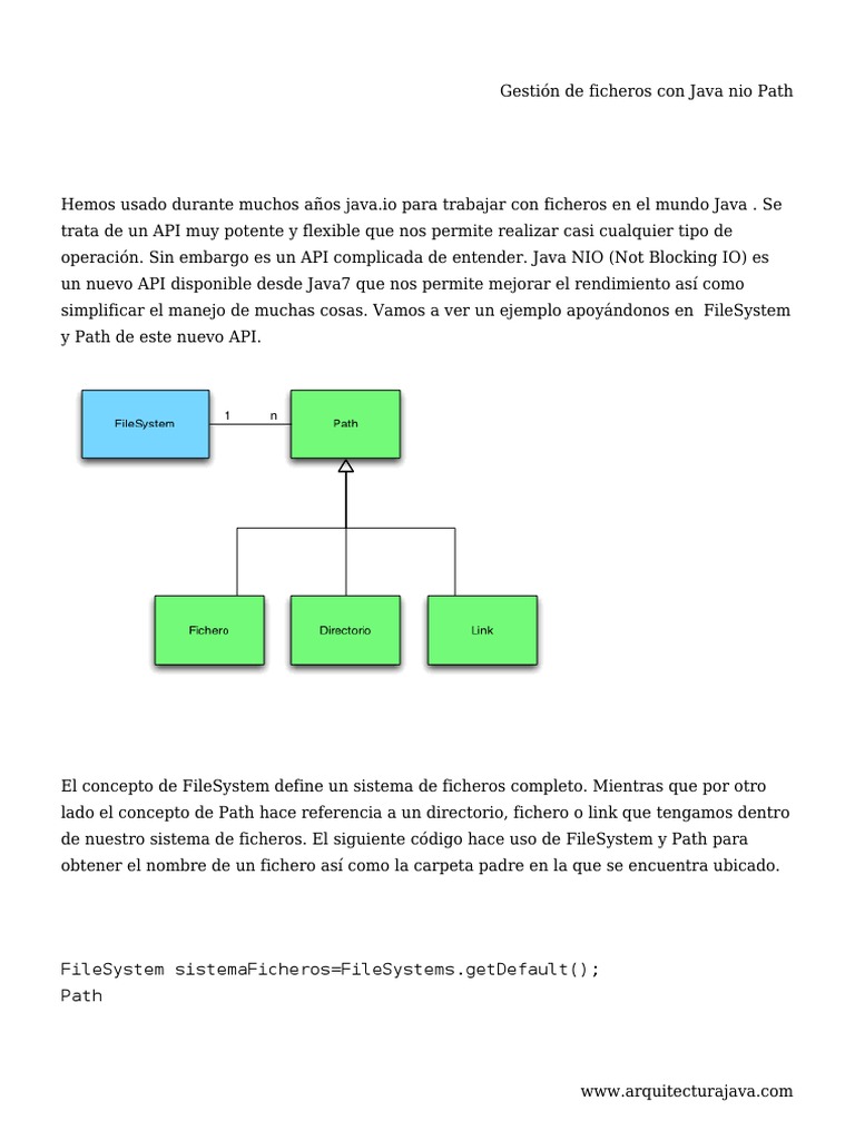 Gestión de Ficheros Con Java Nio Path | PDF | Archivo de computadora | Java (lenguaje de ...