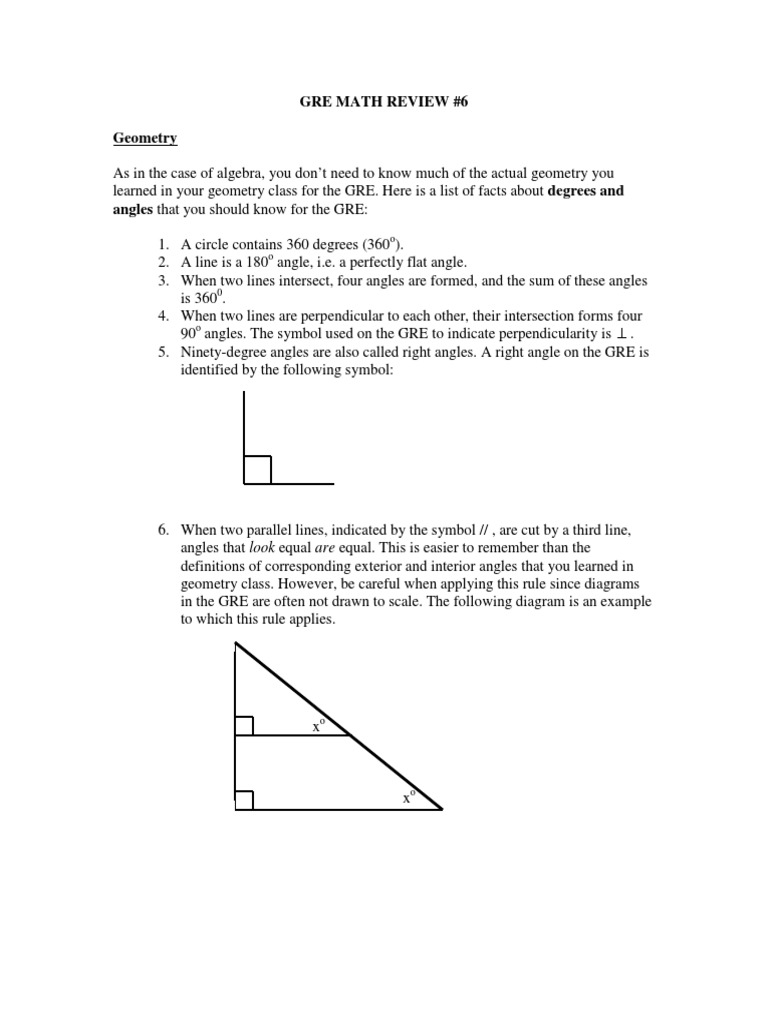 Gre Math Review 6 | PDF | Triangle | Cartesian Coordinate System