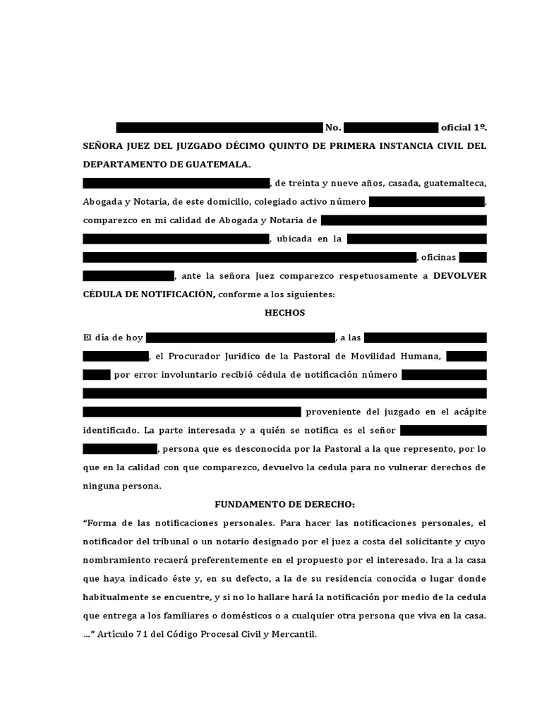 Devolución de Cédula de Notificación | PDF | Gobierno | Justicia