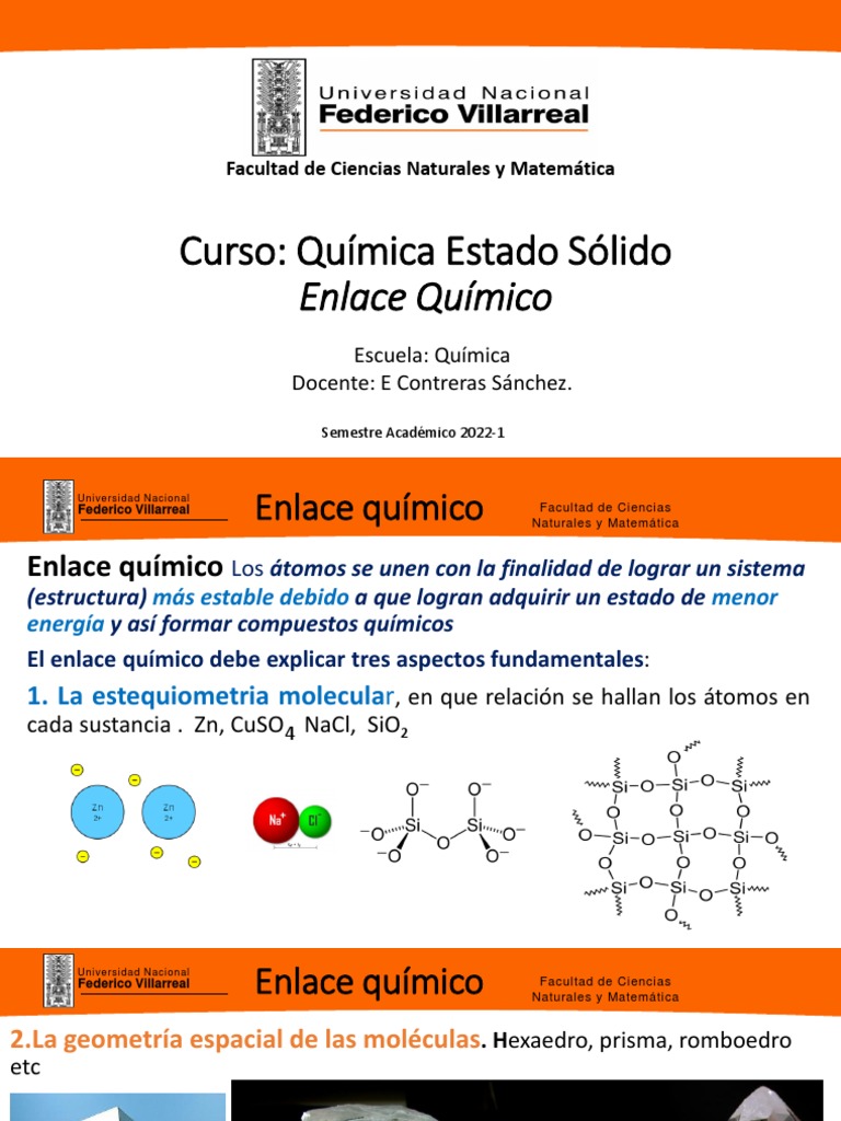 Quimica Del Estado Solido 22 C3 Enlace Quimico | PDF | Enlace químico ...