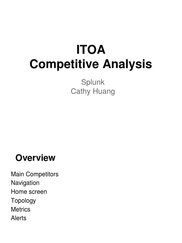 Splunk Itoa Competitive Analysis | PDF | Icon (Computing) | Page Layout