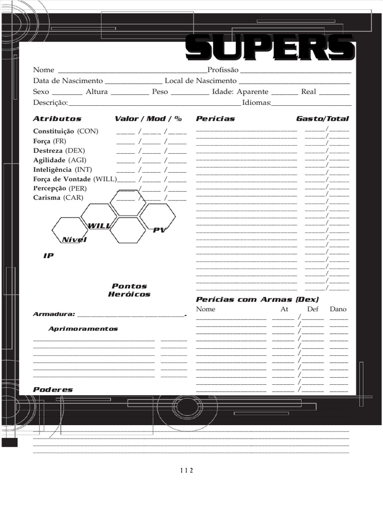 Document - Onl Ficha Daemon Supers Simples | PDF