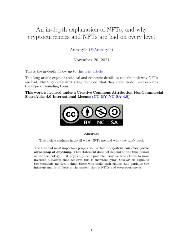 Why NFTs and Cryptocurrencies Fail | PDF | Cryptocurrency | Computer Security