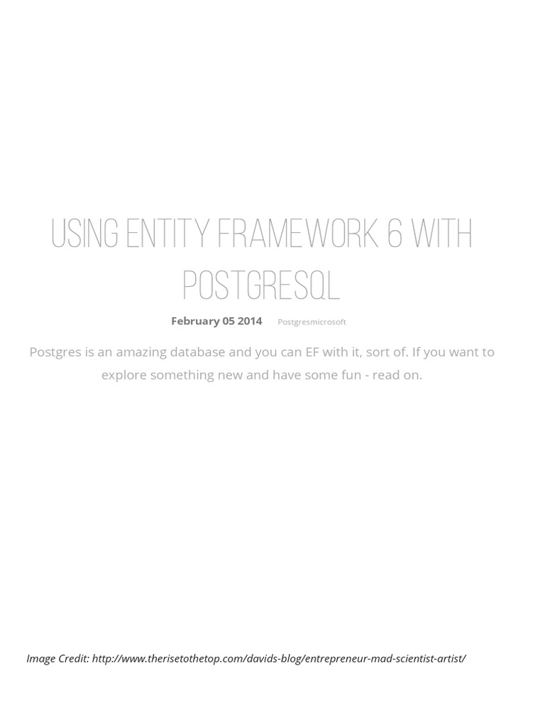 Rob Conery _ Using Entity Framework 6 with PostgreSQL | PDF | Postgre ...