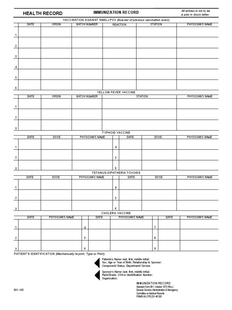 Health Immunization Record | Download Free PDF | Vaccines | Chemistry