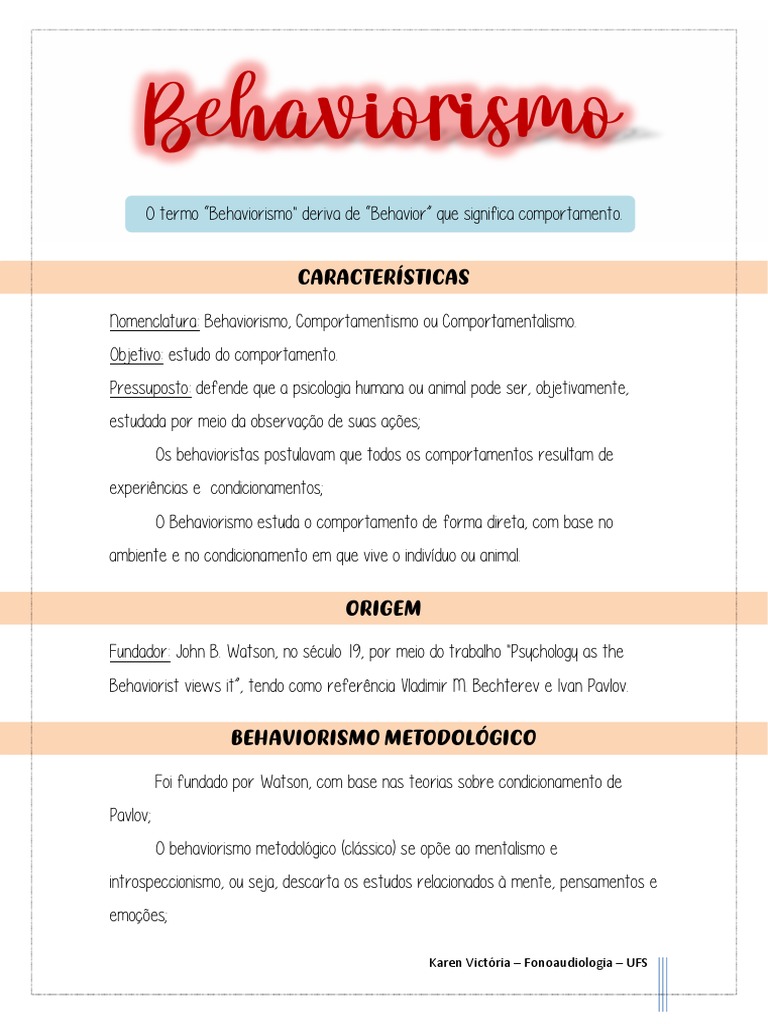 Uma introdução ao behaviorismo: conceitos-chave, fundadores e ...