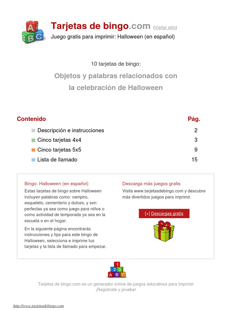 Halloween Tarjetas en Espanol para Imprimir Gratis | PDF | Víspera de ...