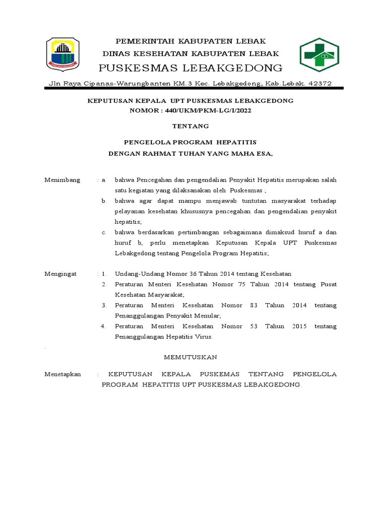 SK PENGELOLA Hepatitis | PDF