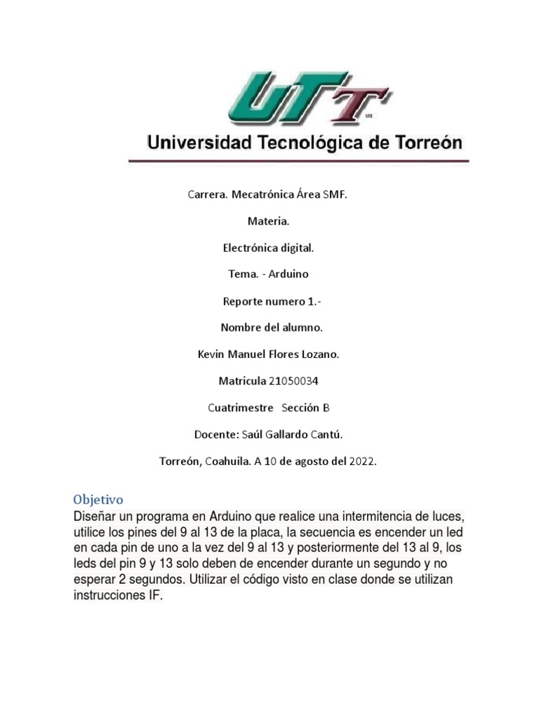 Practica 1 De Arduino Pdf Arduino Usb