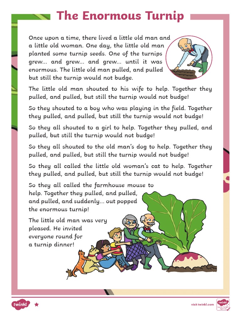 The Enormous Turnip Differentiated Reading Comprehension Activity | PDF ...